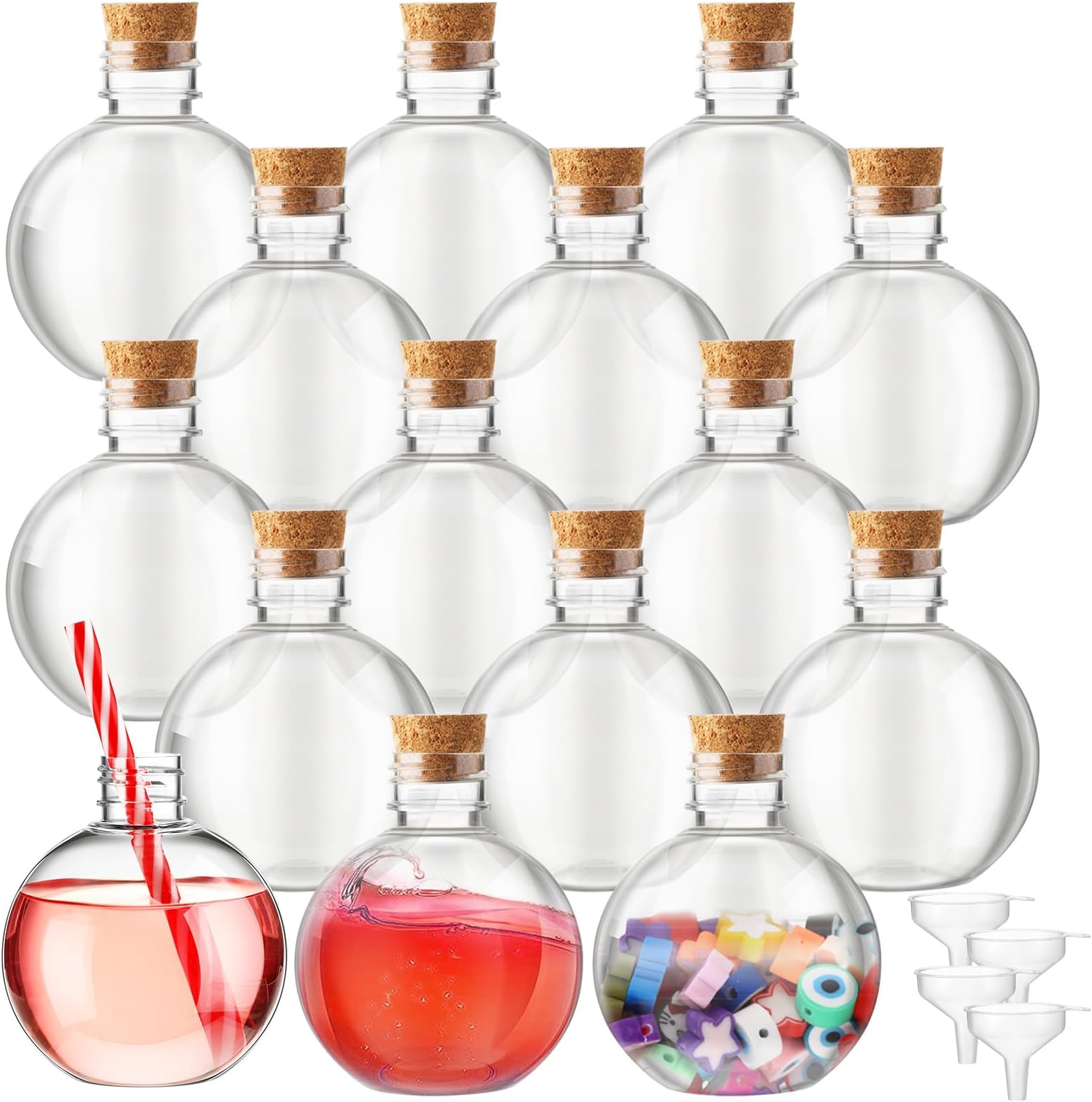 Amazon.com: Jinei 15 Pcs 6 oz Spherical Plastic Potion Bottles Ball ...