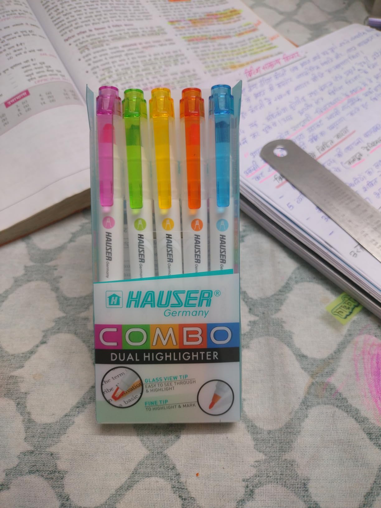 Hauser Combo Dual Highlighter Blister Pack|Non-Toxic Ink&Safe For ...