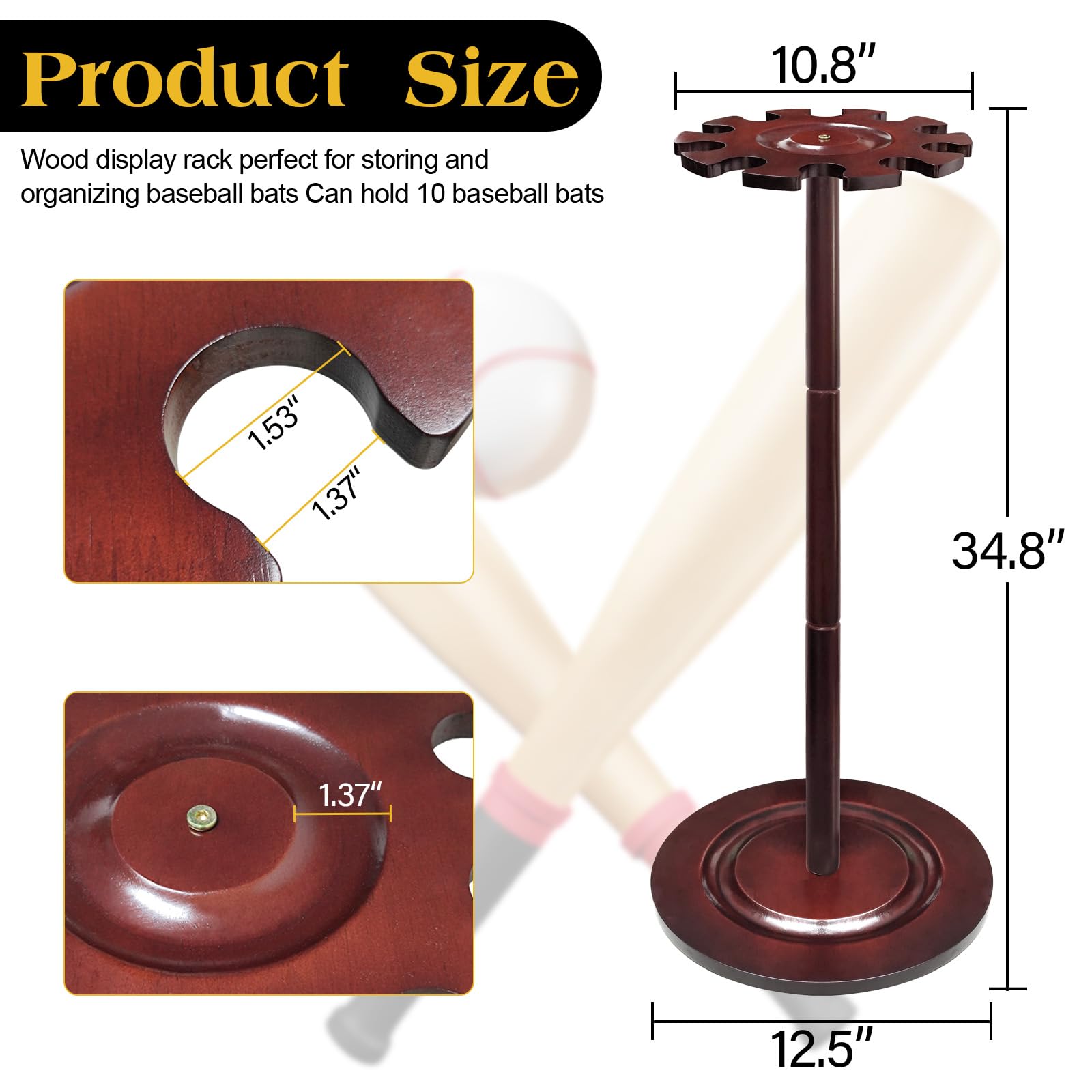 Snapklik.com : Baseball Bat Storage Organizer, Baseball Bat Holder ...