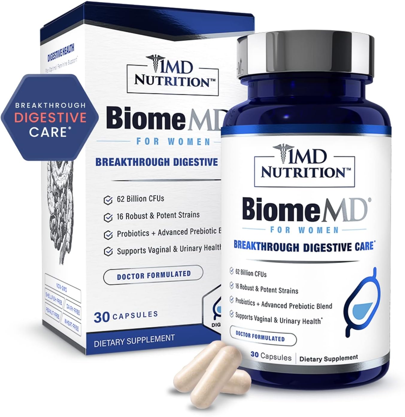 Amazon.com: 1MD Nutrition BiomeMD Probiotics for Women - Daily ...