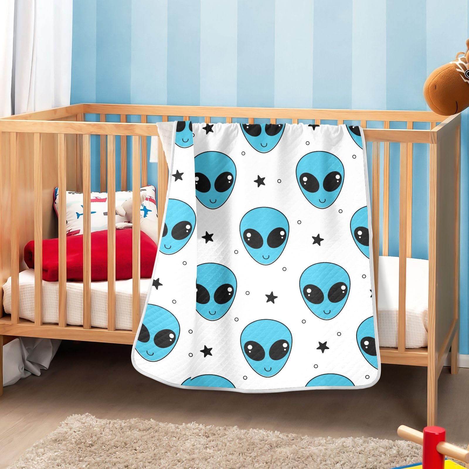 Alien Baby Blanket Character Blue Reversible Baby Lovey | Disney Alien