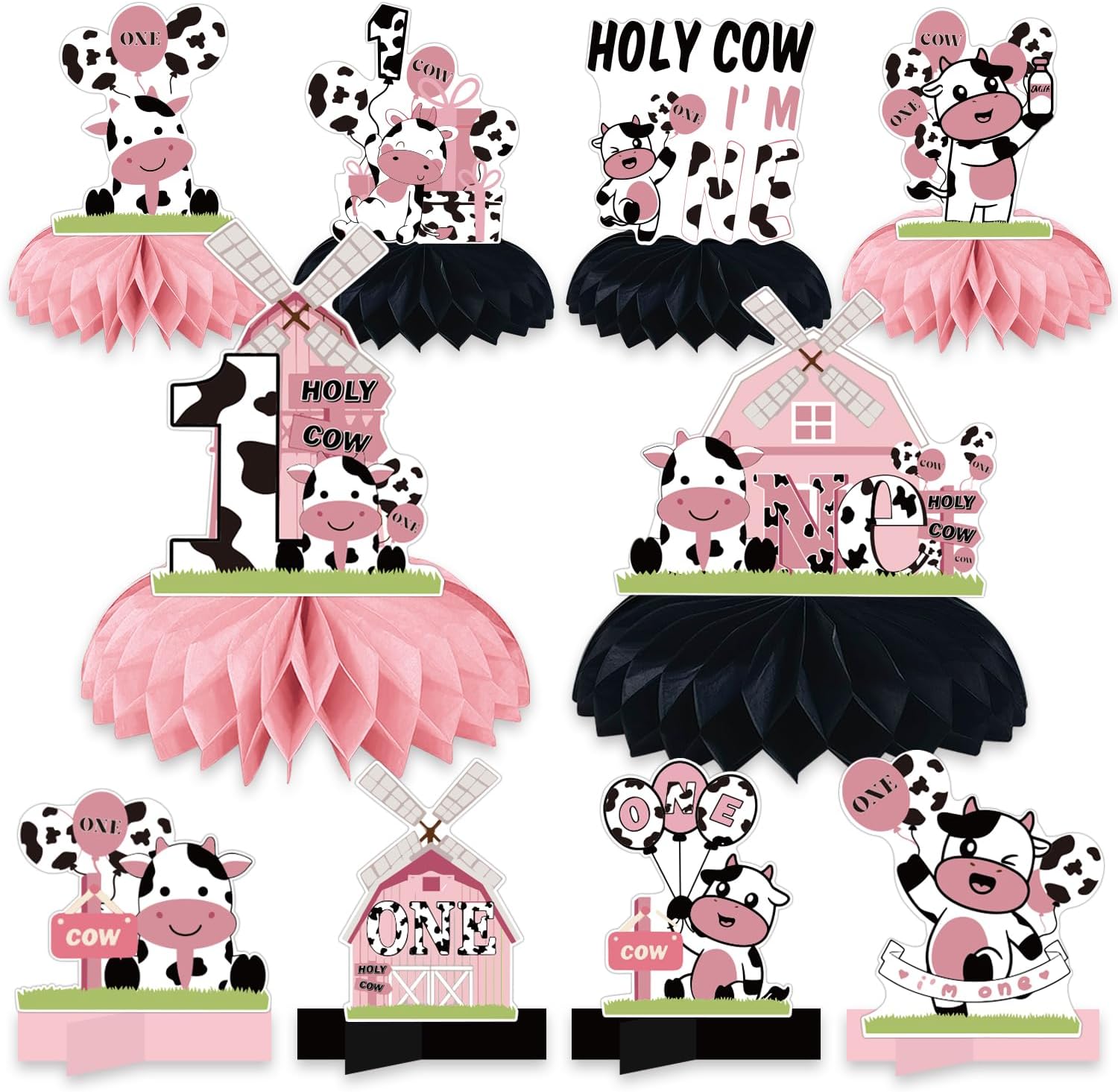 Amazon.com: KORHONEN Holy Cow Im One Birthday Decorations Girl, Cow ...