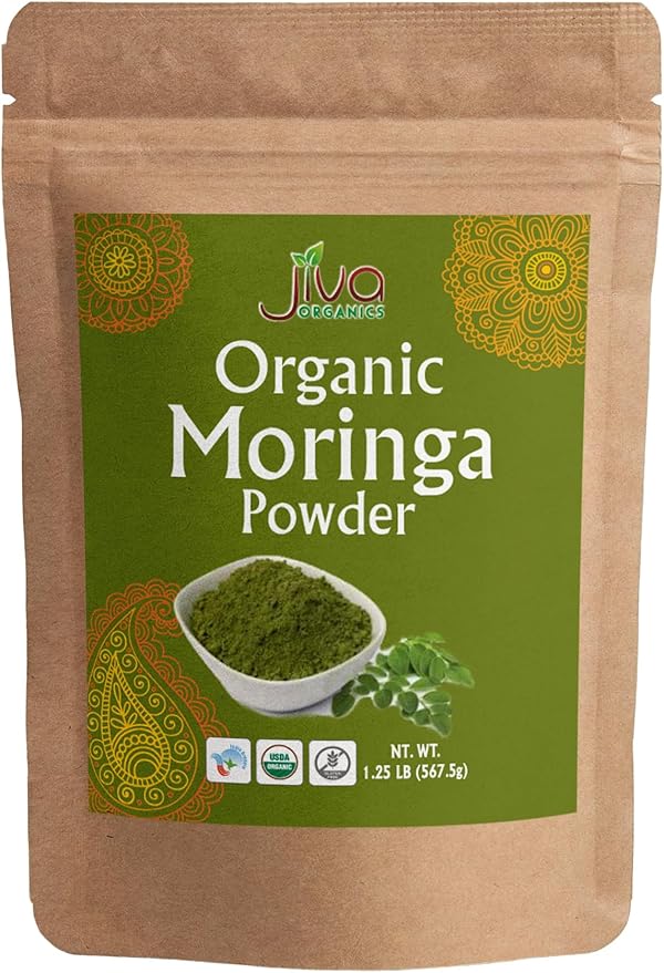 Amazon.com: Jiva Organics Moringa Powder 1.25LB Bulk Bag - Moringa ...