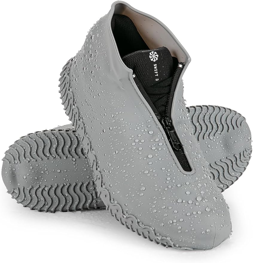 Zbyoujer Waterproof Rain Shoe Covers, Silicone Overshoes with Zipper ...