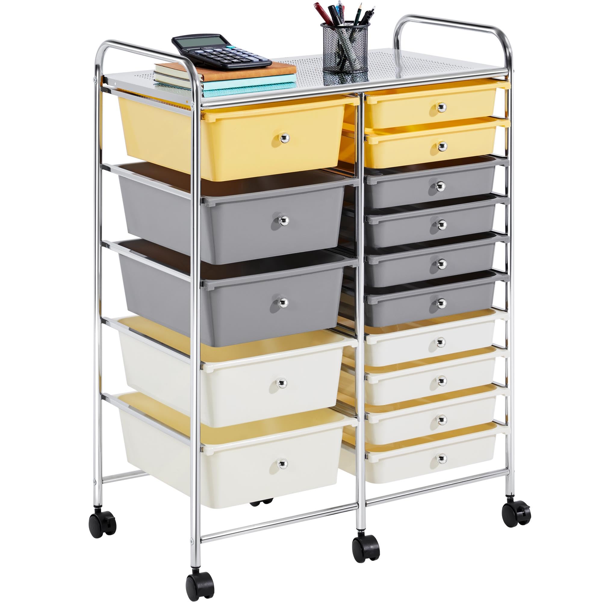 Snapklik.com : Yaheetech 15 Drawers Rolling Storage Cart Multipurpose ...