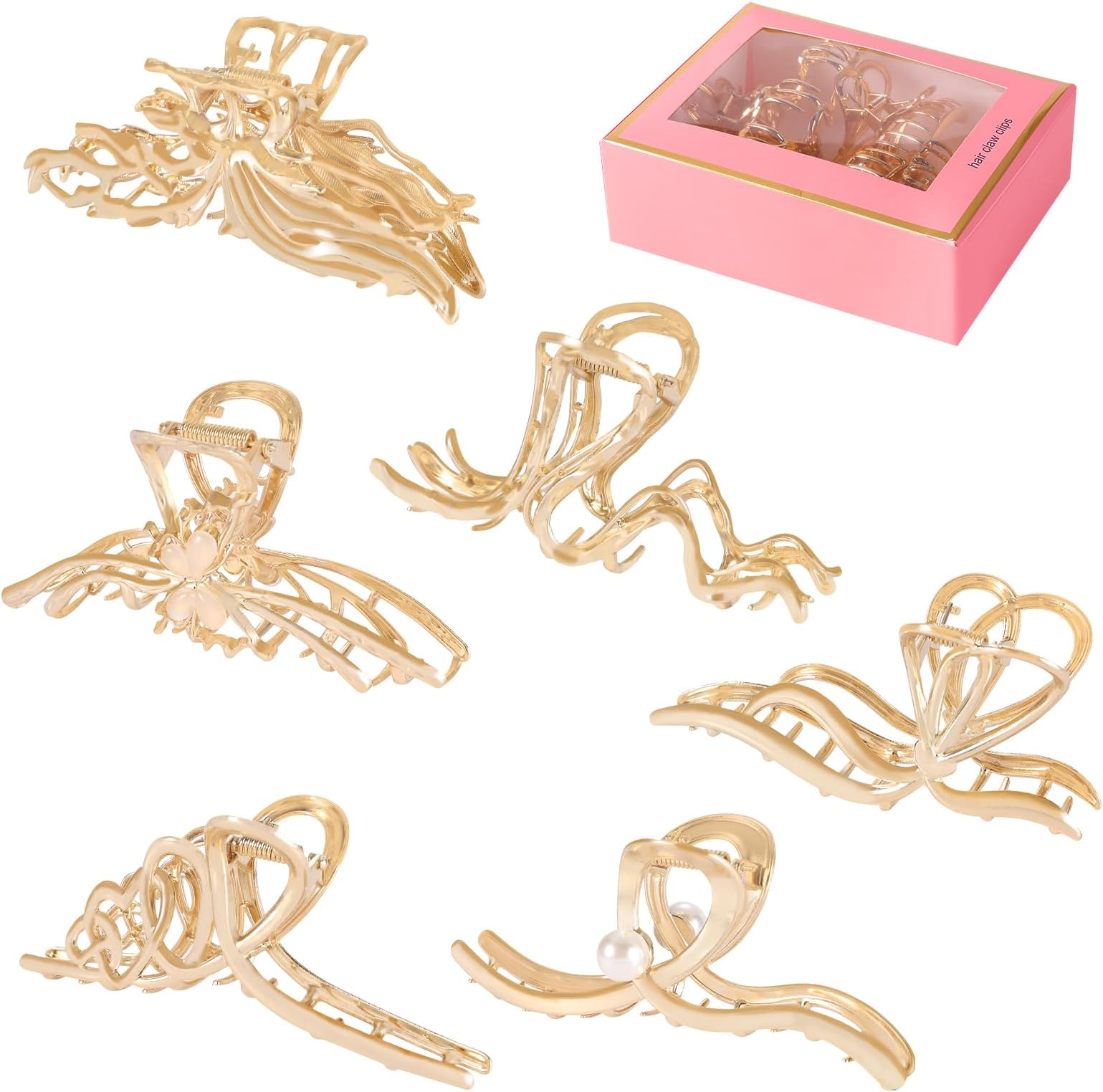 Amazon.com: LUKACY 6 Pack Large Metal Hair Claw Clips - 4 Inch, Perfect ...