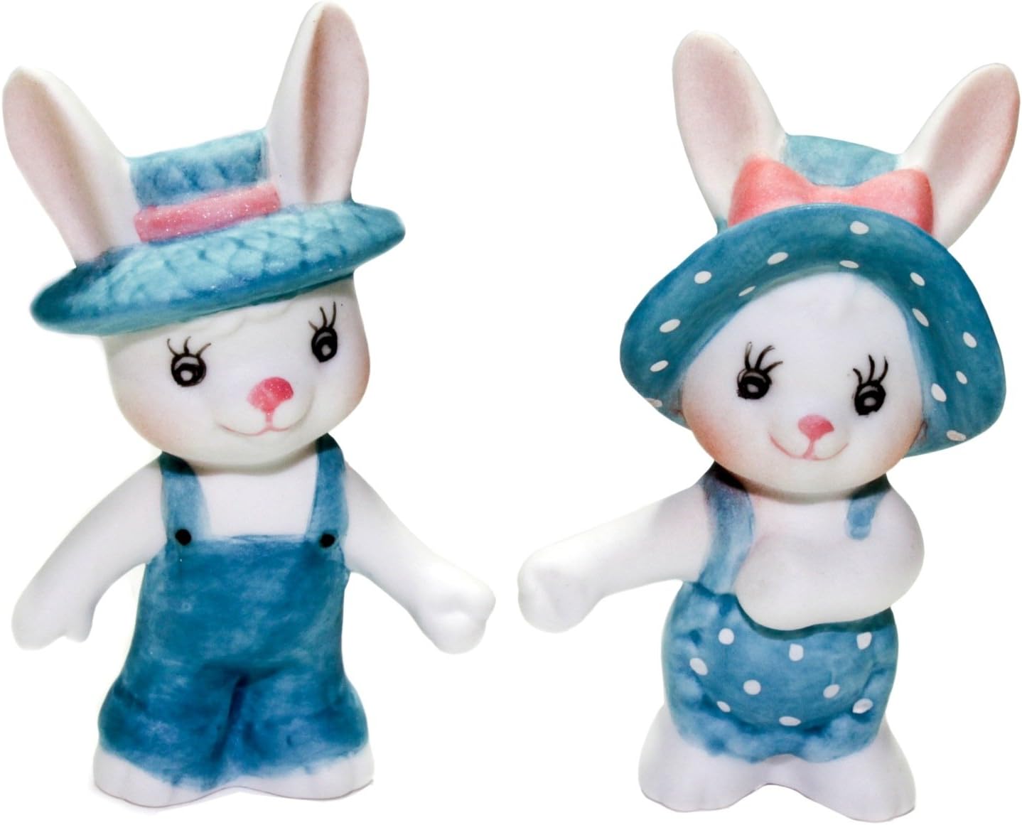 Amazon.com: Mini Sweet Rabbit Handmade Clay Doll Blue for Home & Garden ...