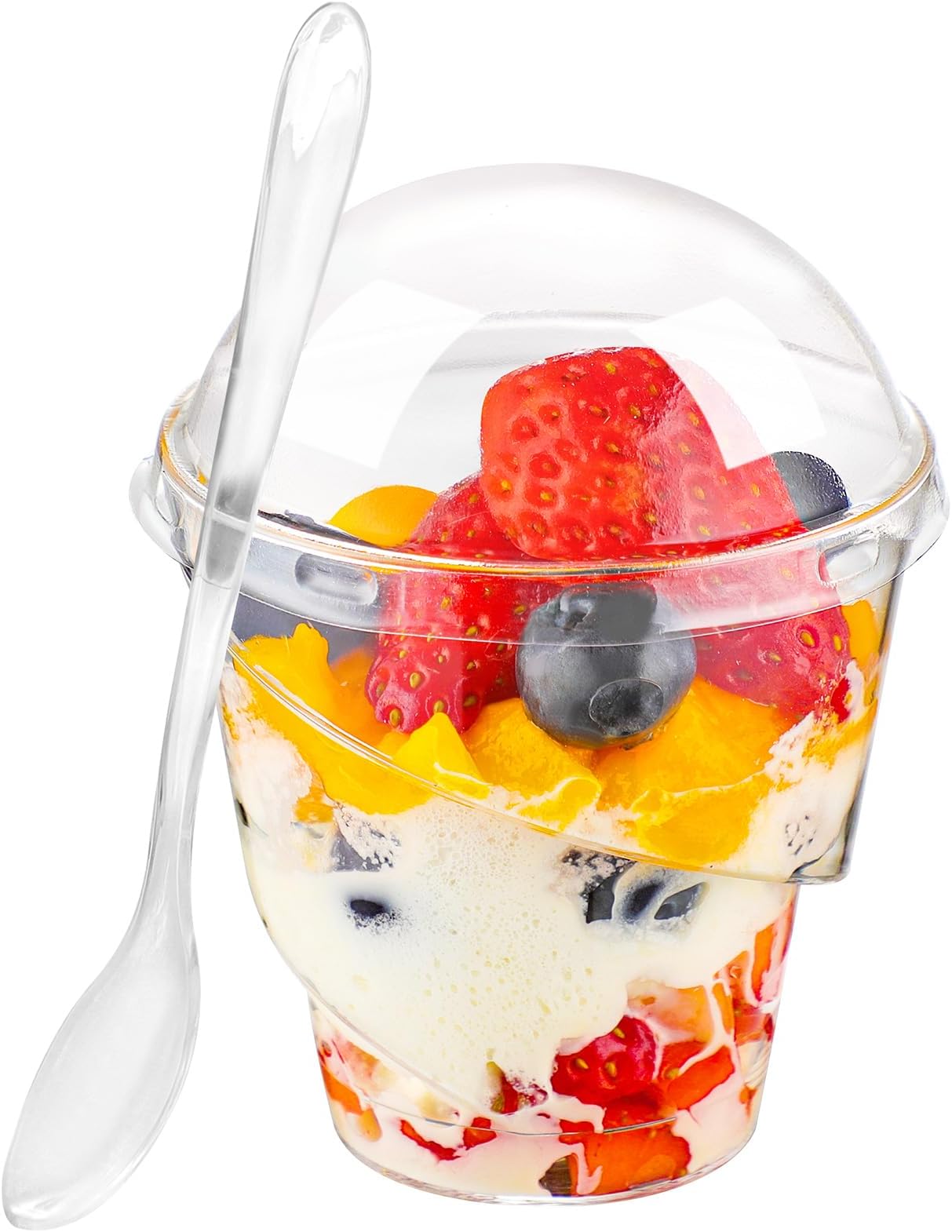 Amazon.com | Tebery 100 Pack 8oz Gold Glitter Medium Plastic Dessert ...