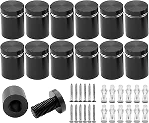 KENSHIRE 12PCS 19x20mm Solid Aluminum Sign Standoff Wall mounts ...