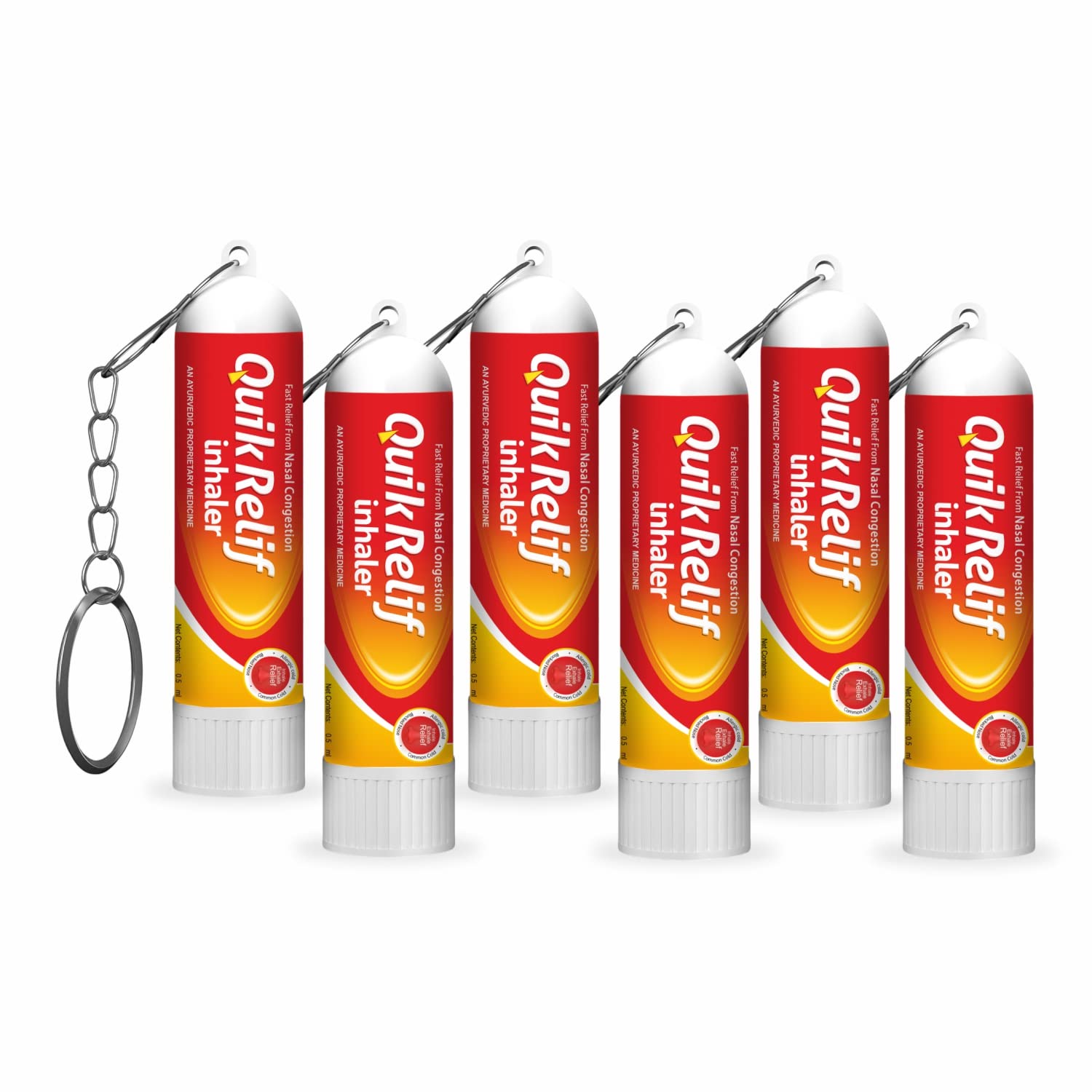Buy Quik Relif Inhaler Pack of 6, 0.5ml each For Cold, Cough & Blocked ...