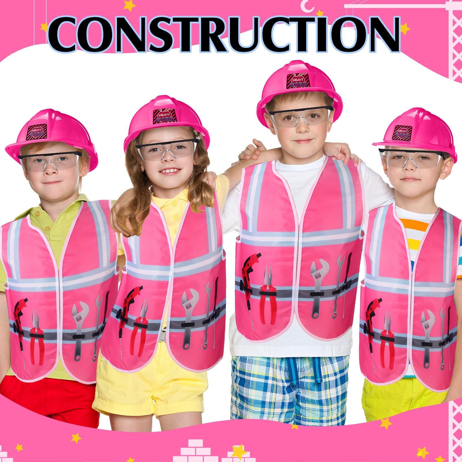 Snapklik.com : Handepo Construction Worker Costume Kids Hard Hat ...