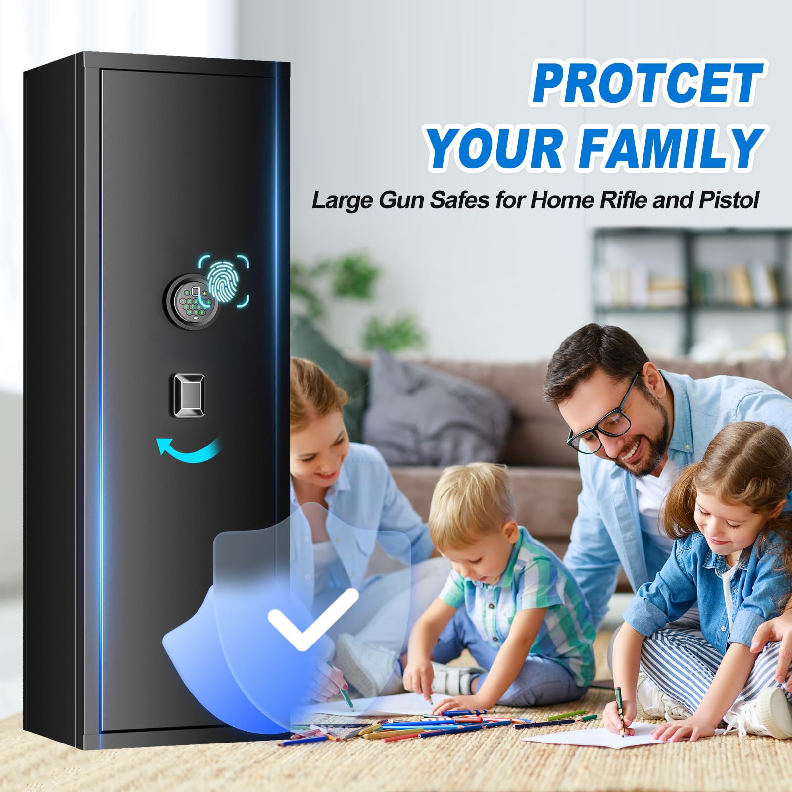 Snapklik.com : QIRANUI 10-15 Gun Cabinet,Gun Cabinet For Home Rifle And ...