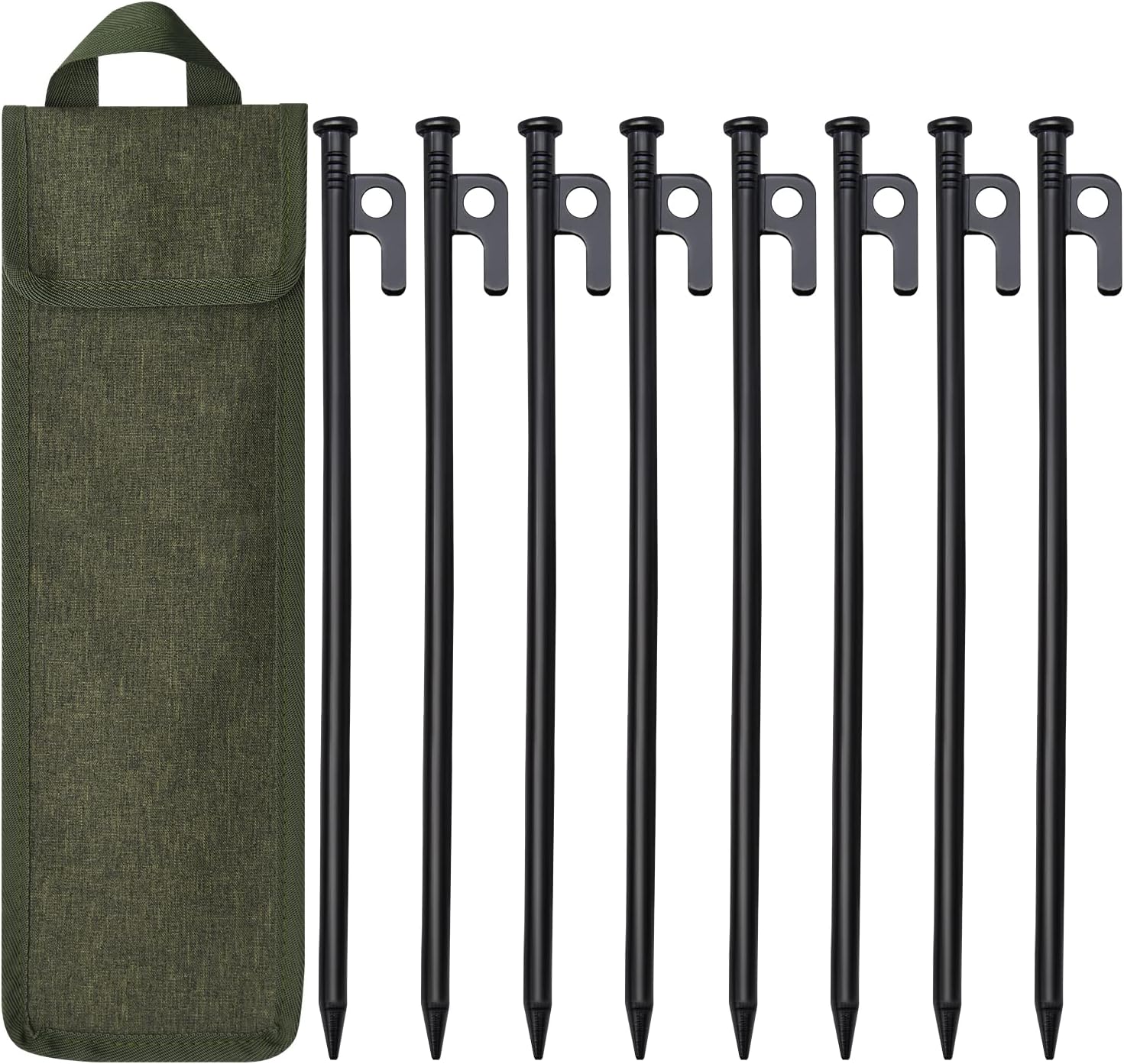 Amazon.com: 16 Pack Tent Stakes with Hammer,16in Heavy Duty Tent Stakes ...