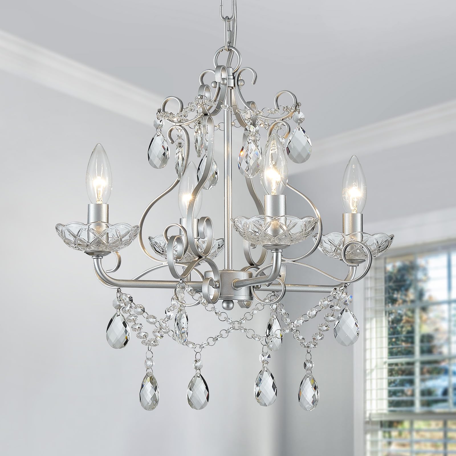 Amazon.com: WUZUPS Crystal Candle Chandelier Pendant Flushmount Ceiling ...