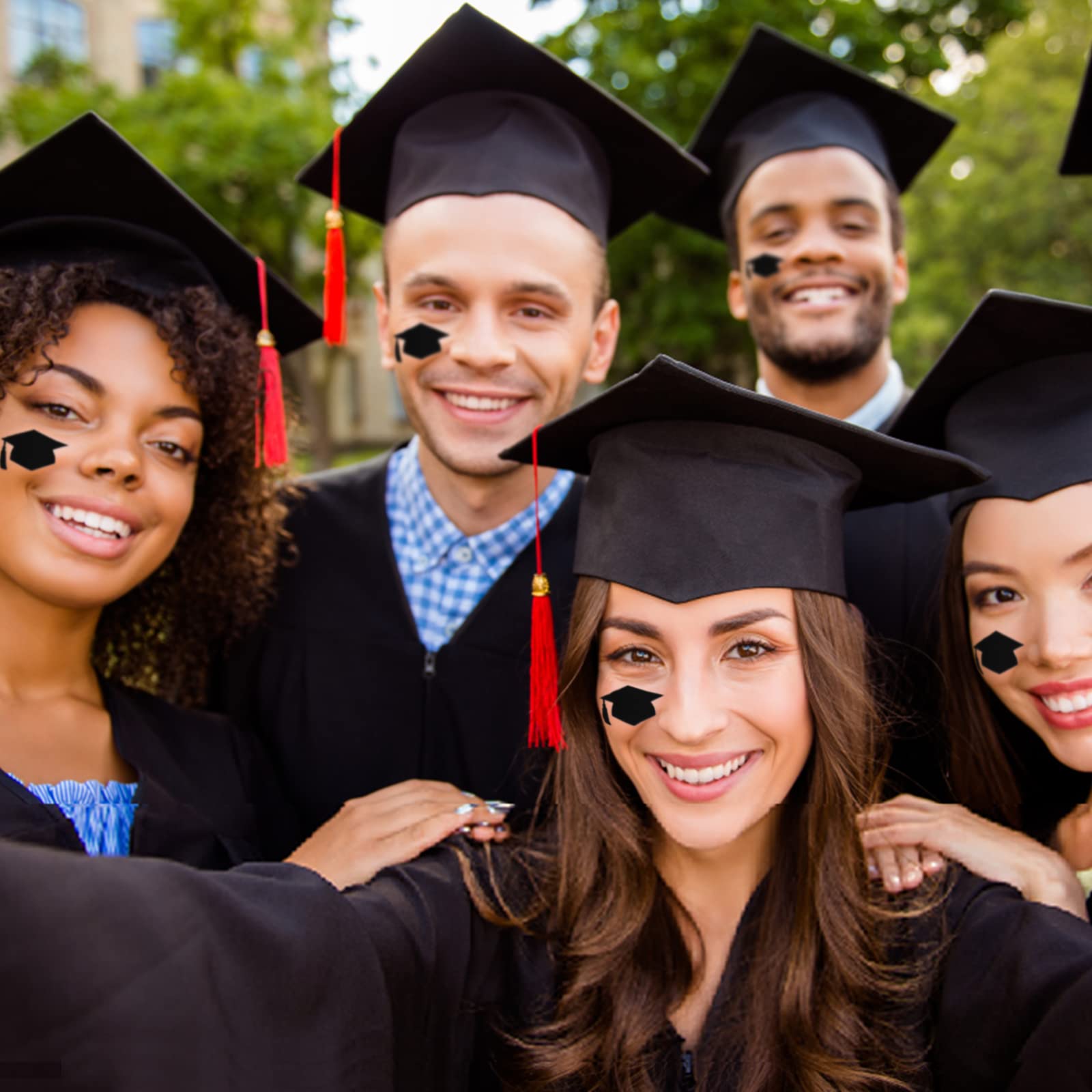 Snapklik.com : 900 Pcs Black Graduation Cap Sticker Black Graduation ...