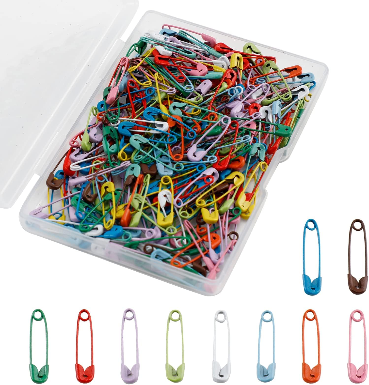 Amazon.com: 120 Pcs Color Safety Pins, 19mm Tiny Safety Pins Small ...