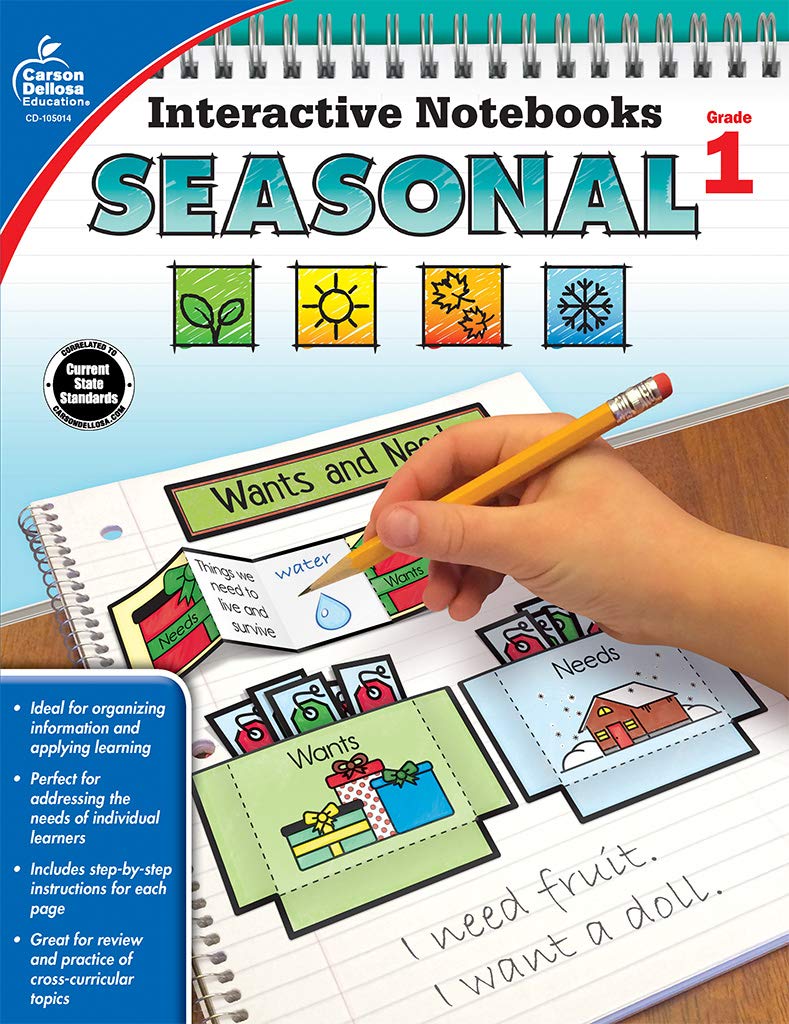 Amazon.com: Interactive Notebooks Seasonal, Grade 1: 9781483850252: Carson Dellosa Education ...