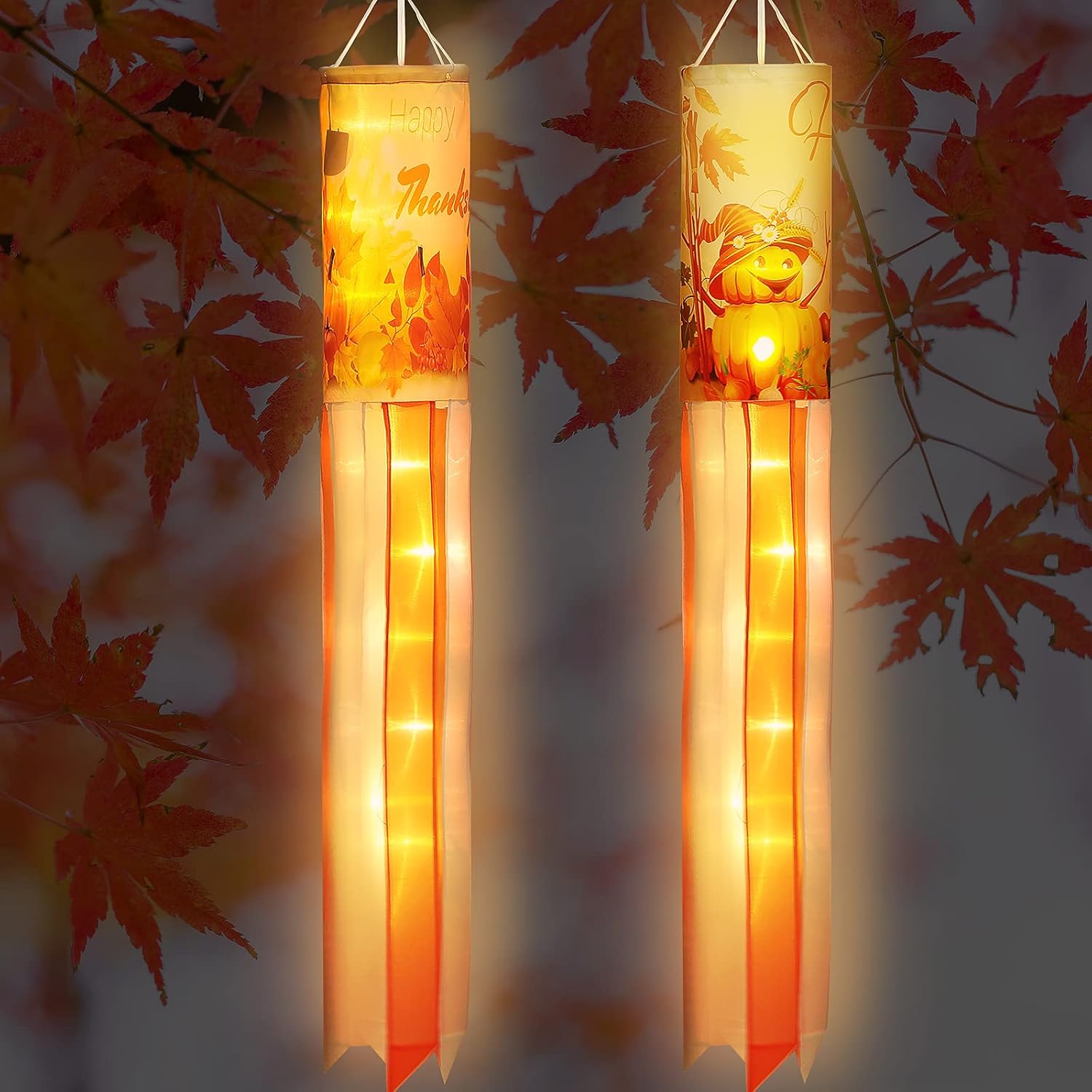 Amazon.com: Mudder Autumn Windsock with LED Light 40 Inch Thanksgiving ...