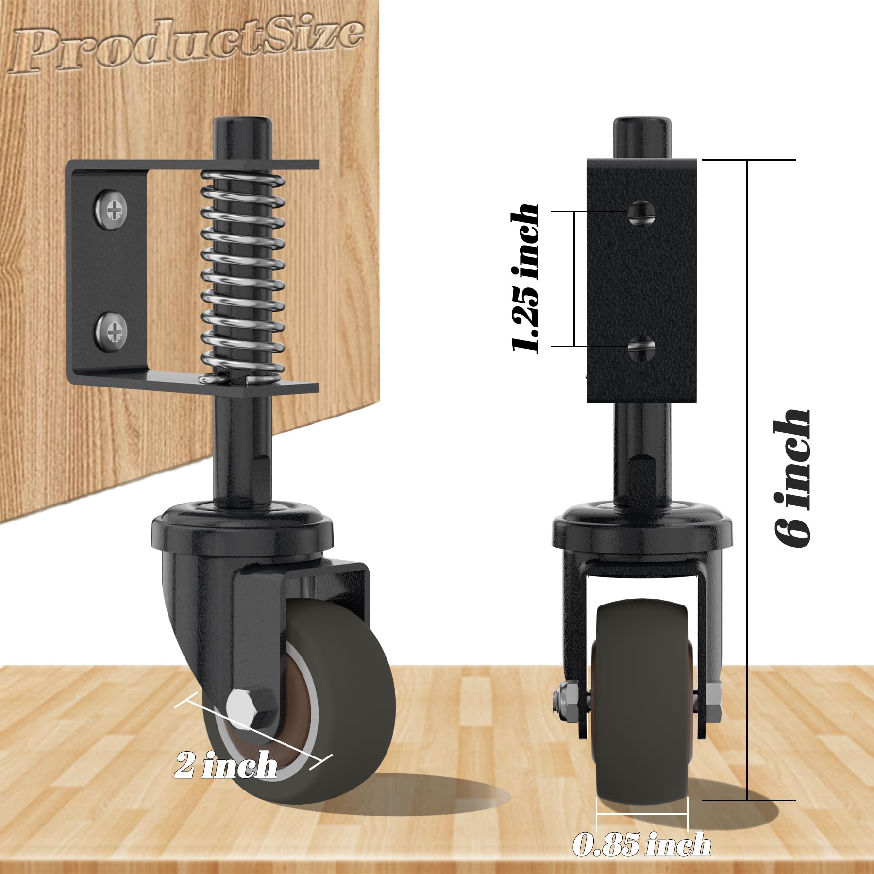 Snapklik.com : Lygoeege 2Packs Silent Gate Wheel 2inch For Wooden Gate ...