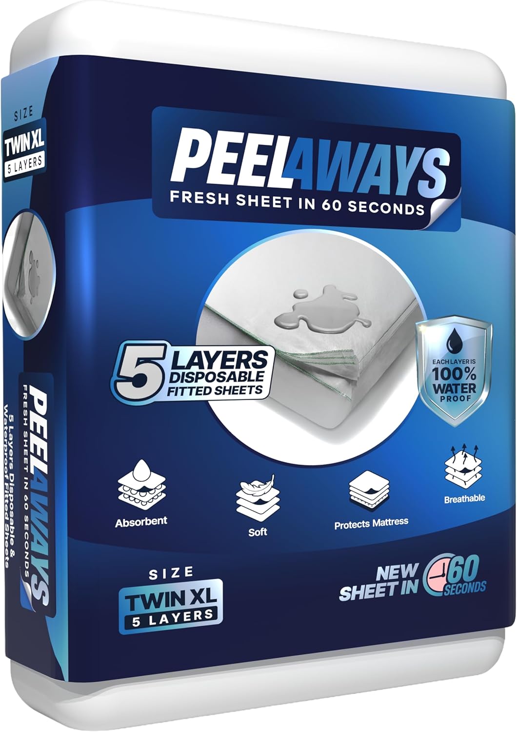 Amazon.com: PEELAWAYS Waterproof Disposable Bed Sheets – for Use in ...
