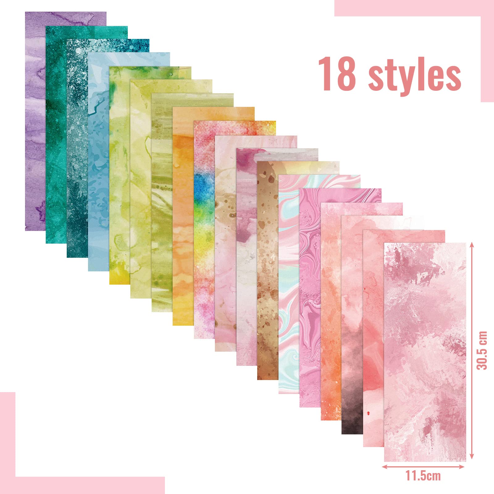 Buy 18 Pcs Infusible Transfer Ink Sheets 12 x 4.5 Inches Watercolor ...