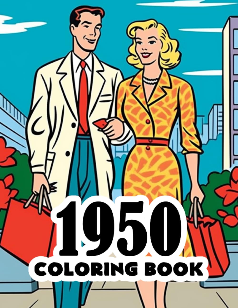 Amazon.com: 1950 Coloring Book: 1950's Retro coloring book featuring ...