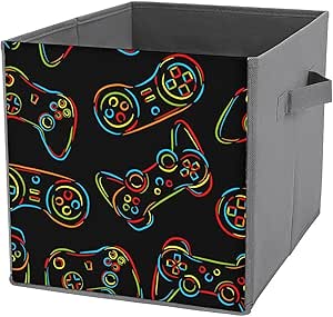 Amazon.com: DamTma Colorful Joystick Gamepad Cube Storage Bin with ...