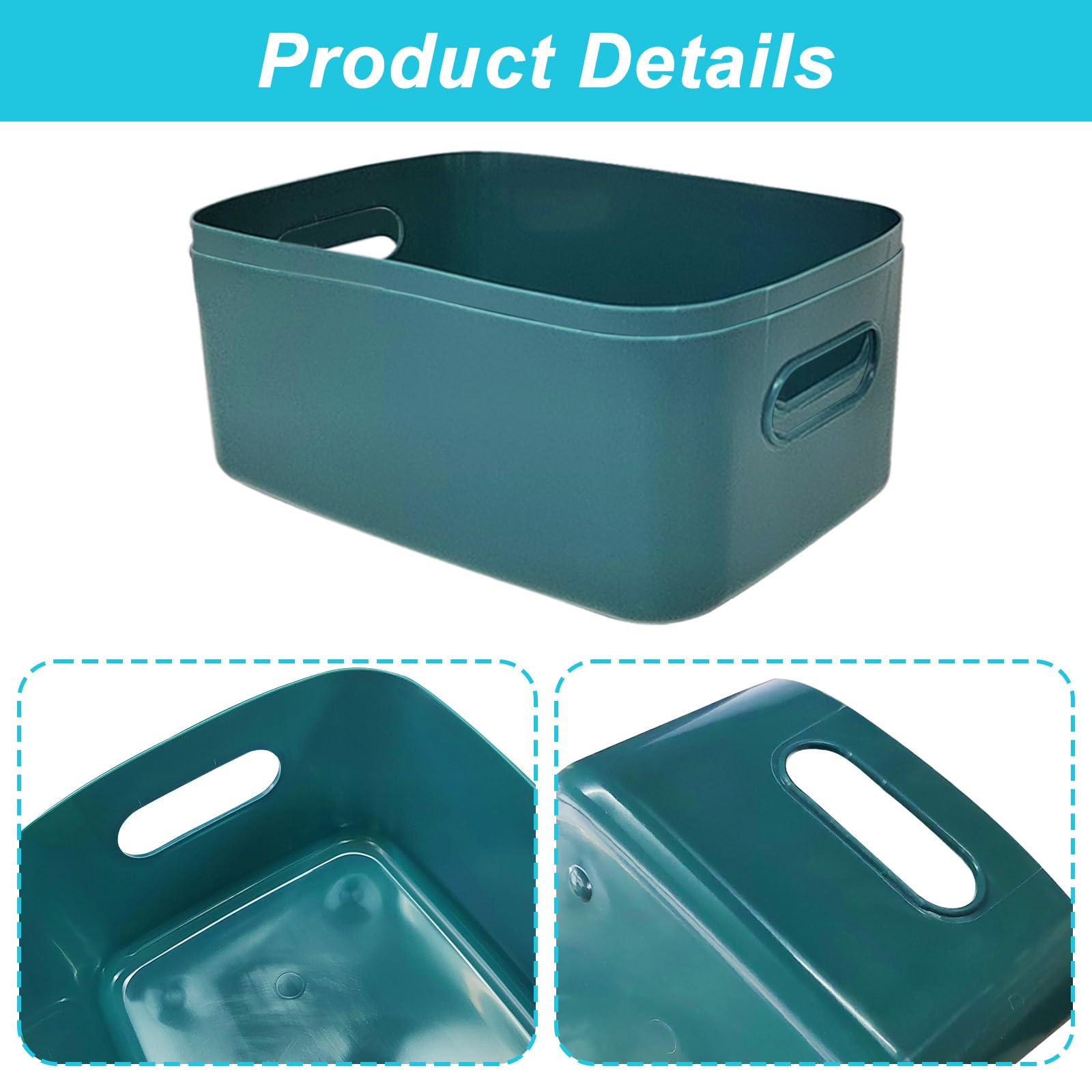 Snapklik.com : 10 Pack Plastic Storage Bins And Baskets, Middle Blue ...