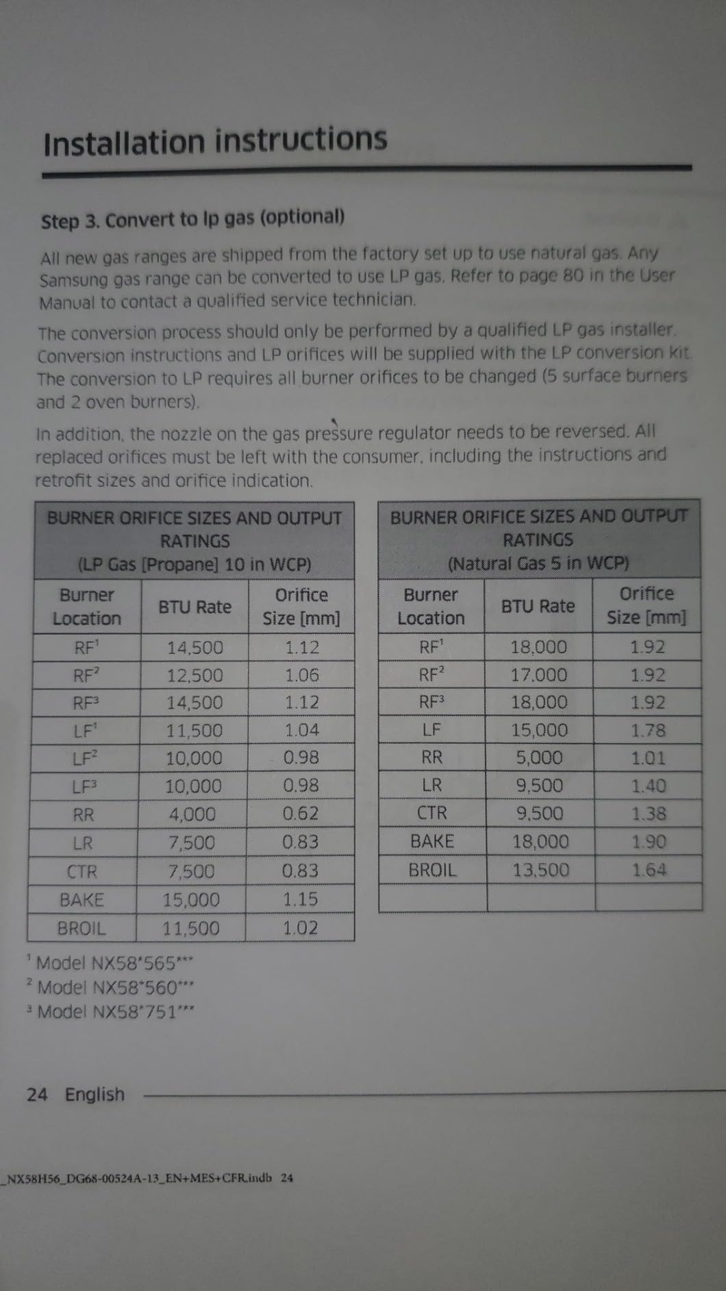 Amazon.com: Compatible NATURAL GAS CONVERSION KIT FOR SAMSUNG RANGE ...