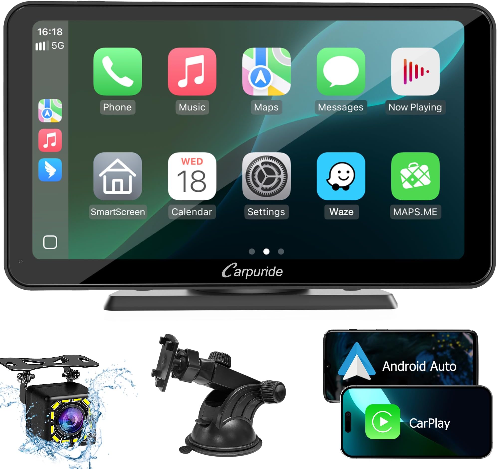 2025 CARPURIDE 9 Zoll W901 Plus, Kabelloses CarPlay & Android Auto ...