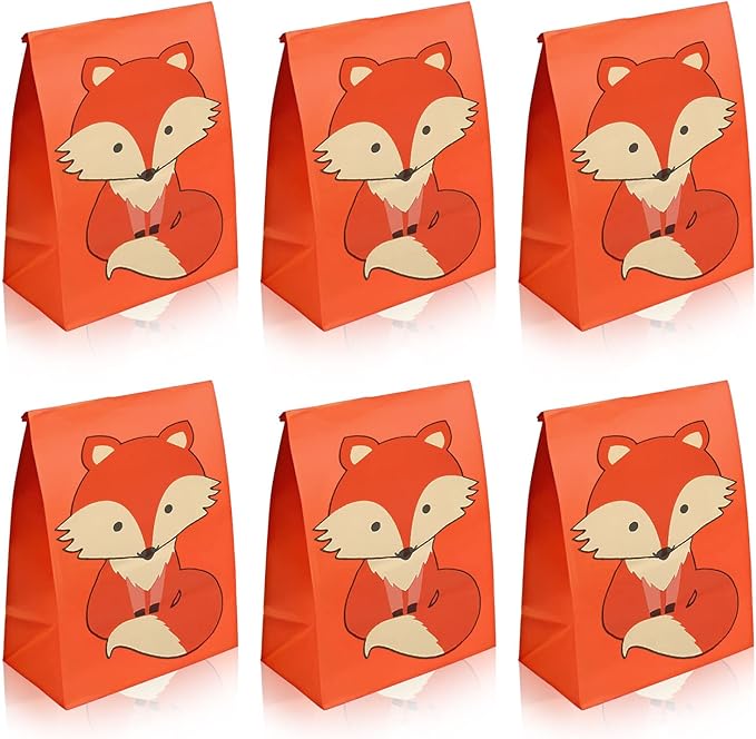 Amazon.com: YYMYMGJ 24 Pack Fox Party Favor Bags Woodland Goodie Gift ...