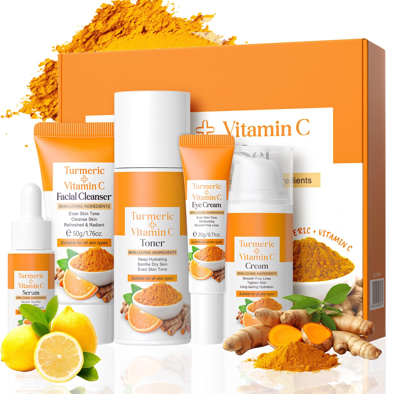 Amazon.com : Turmeric & Vitamin C Skin Care Set Turmeric Lotion Tumeric ...