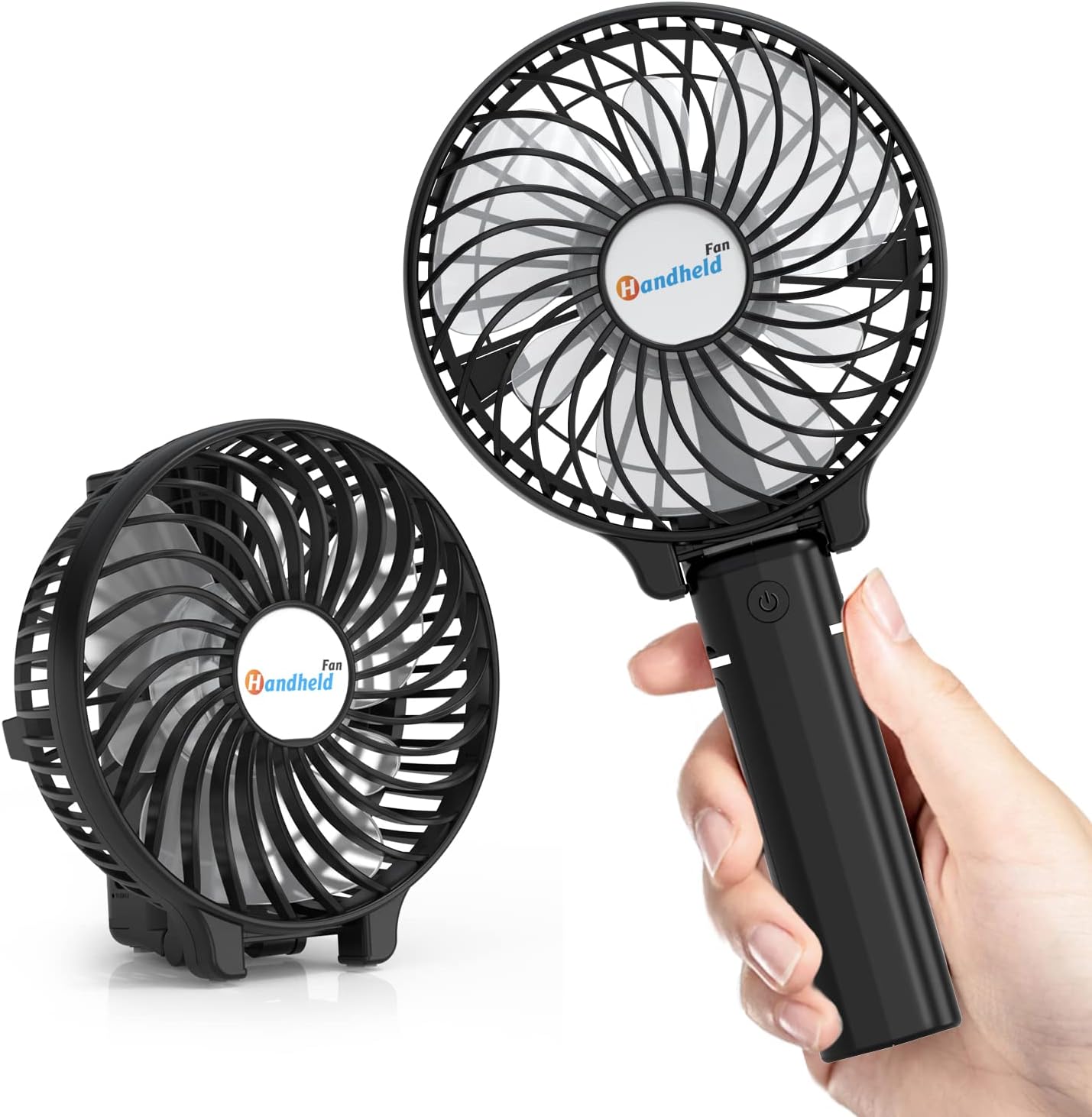 VOXXU 3 in 1 Rechargeable Handheld Fan with 3 Speeds – Battery Operated ...