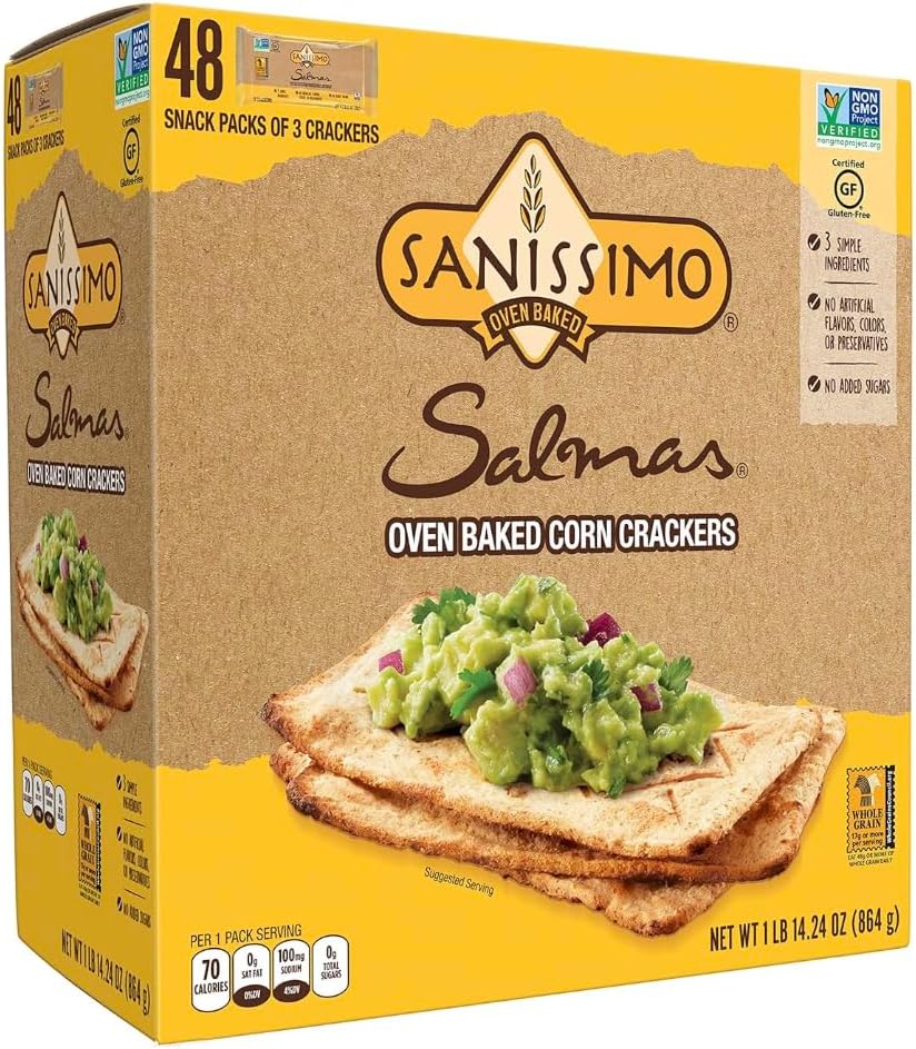 Amazon.com: Sanissimo Salmas Salted, 40 packs of 3 Crackers, Oven Baked ...