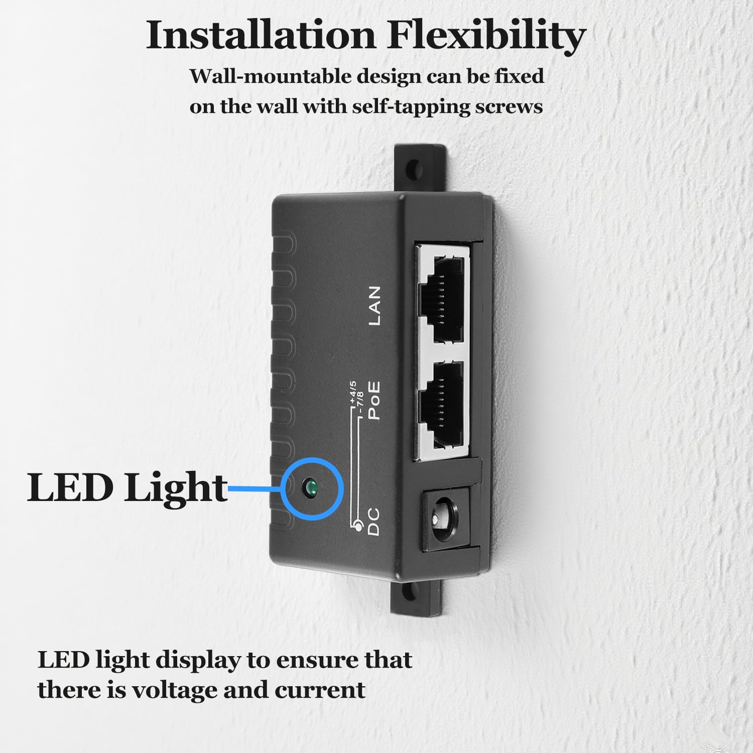 Snapklik.com : REVODATA Gigabit PoE Injector 10/100/1000Mbps Ethernet ...