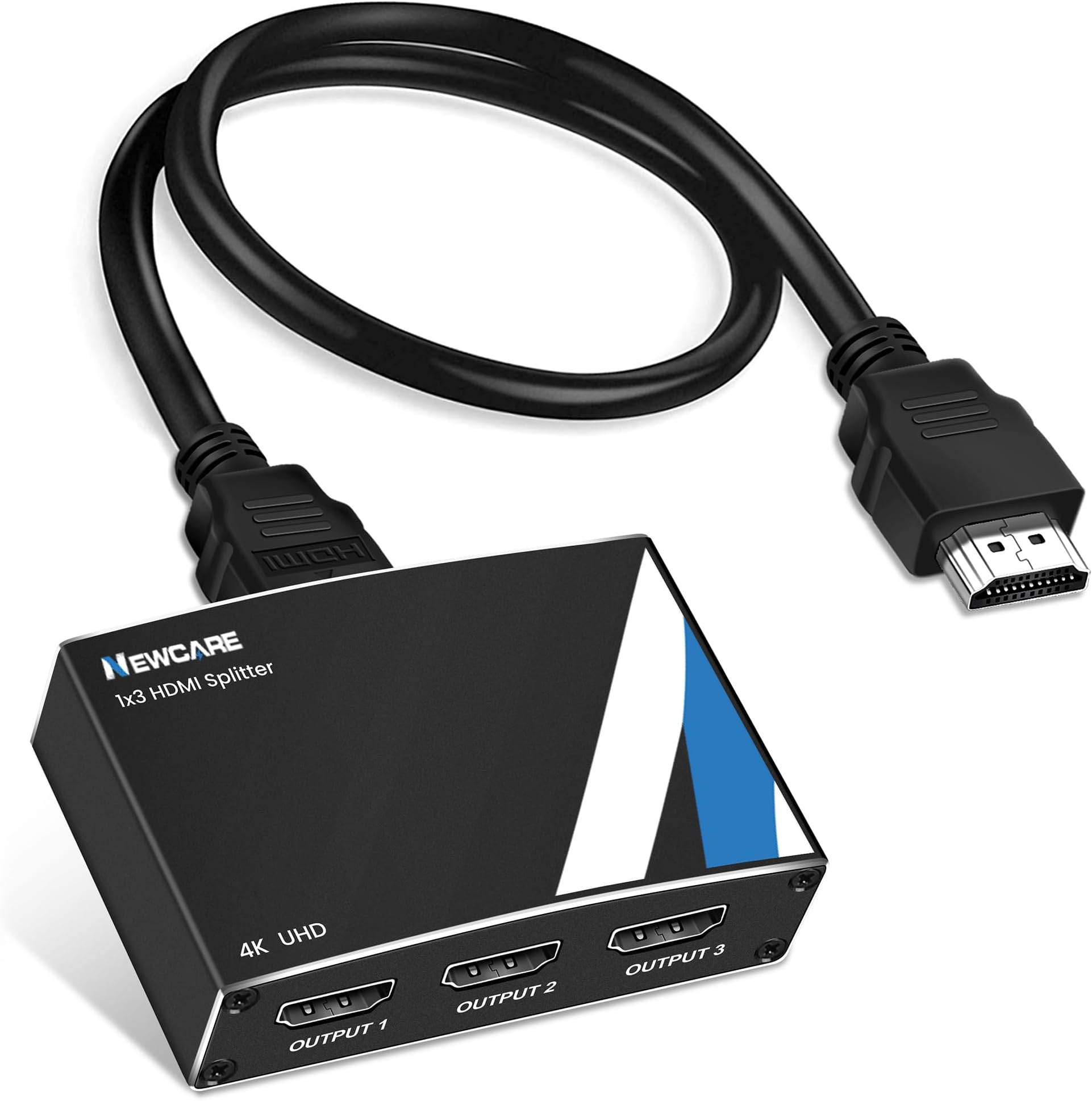 Amazon.com: NEWCARE 4K HDMI Splitter 1 in 3 Out 【with 4 FT HDMI Cable ...