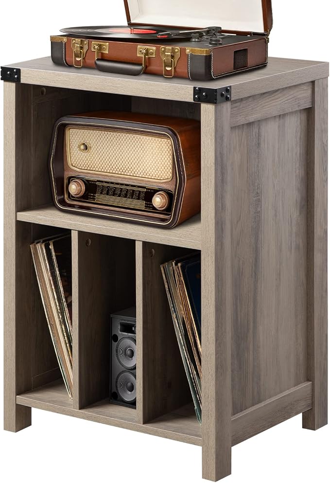Amazon.com: SICOTAS Record Player Stand Table with Vinyl Record Storage ...