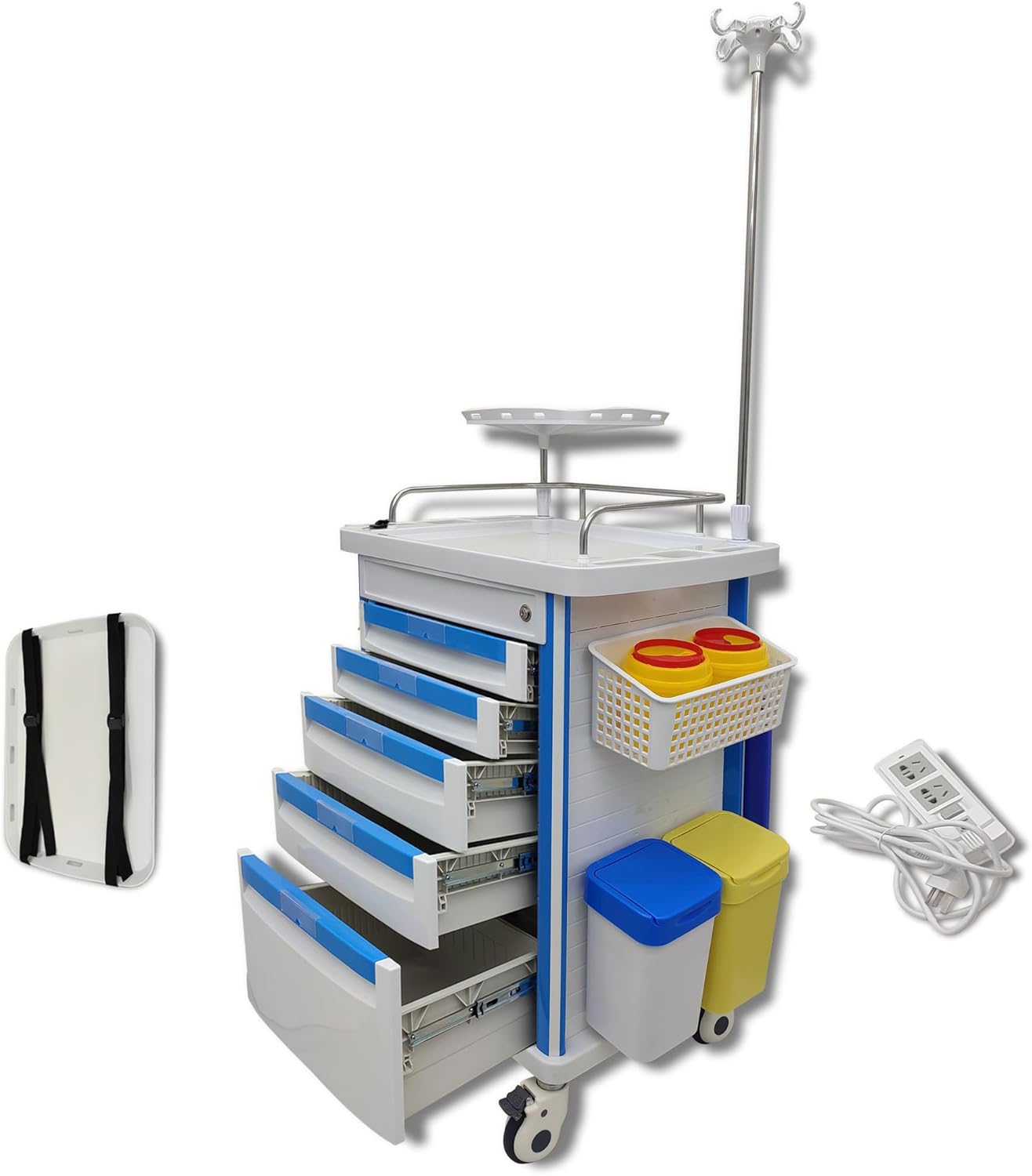 Amazon.com: INTSUPERMAI Mobile Medical Crash Cart with Lock, Patch ...