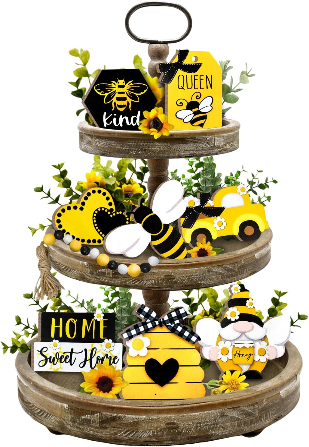 Amazon.com: Wesiti 20 Pcs Summer Tiered Tray Decor Set Honey Bee ...