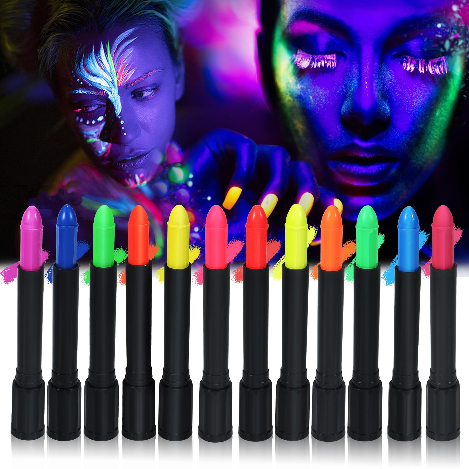 Neon Blacklight Makeup Midnight Glo Neon Black Light Face & Body Paint
