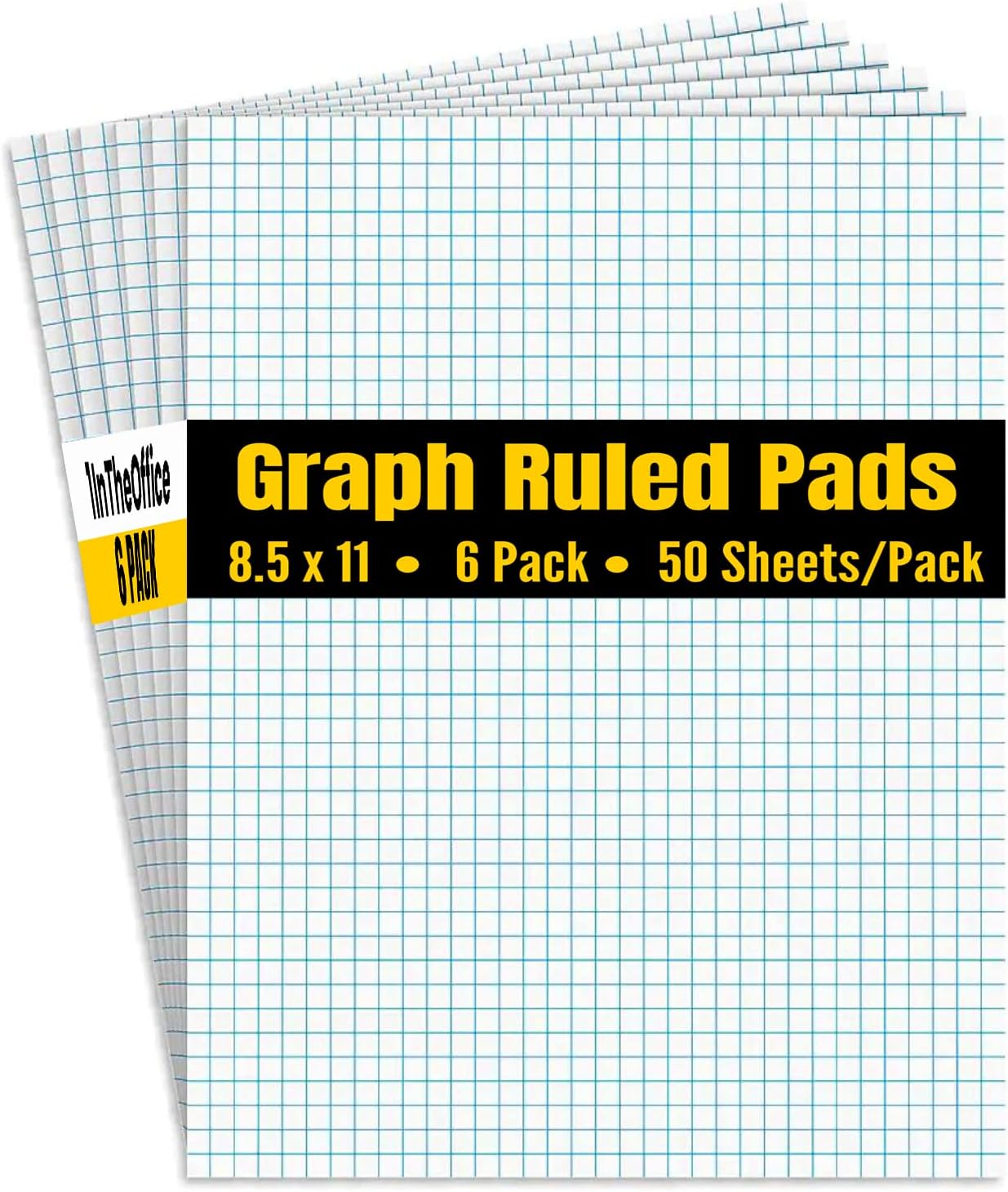 Amazon.com : 1InTheOffice Graph Pads, 8.5" x 11", Quadrille Pad 8.5 x ...