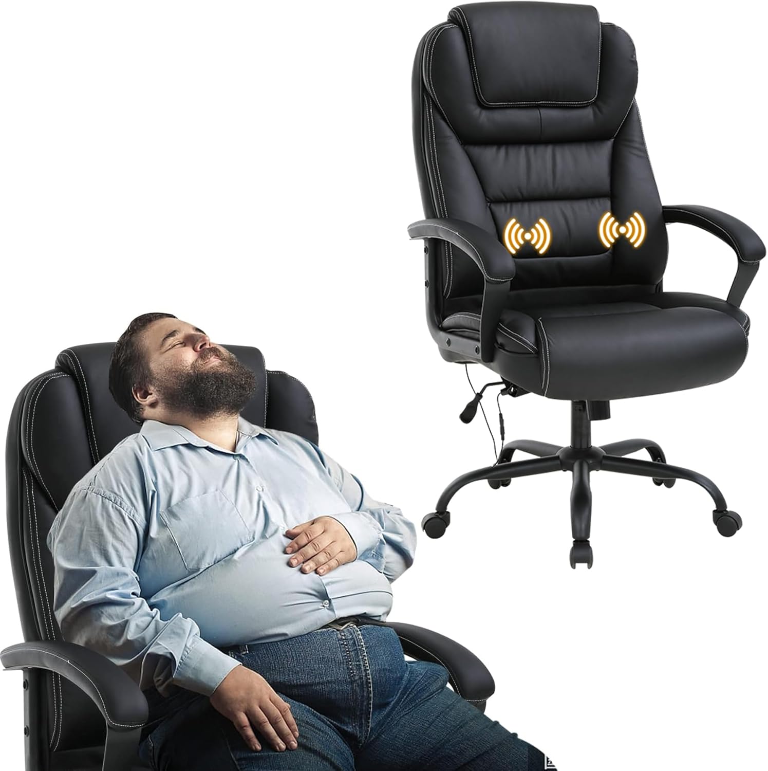 Amazon.com: Big and Tall Office Chair for Heavy People 500lbs Pu ...
