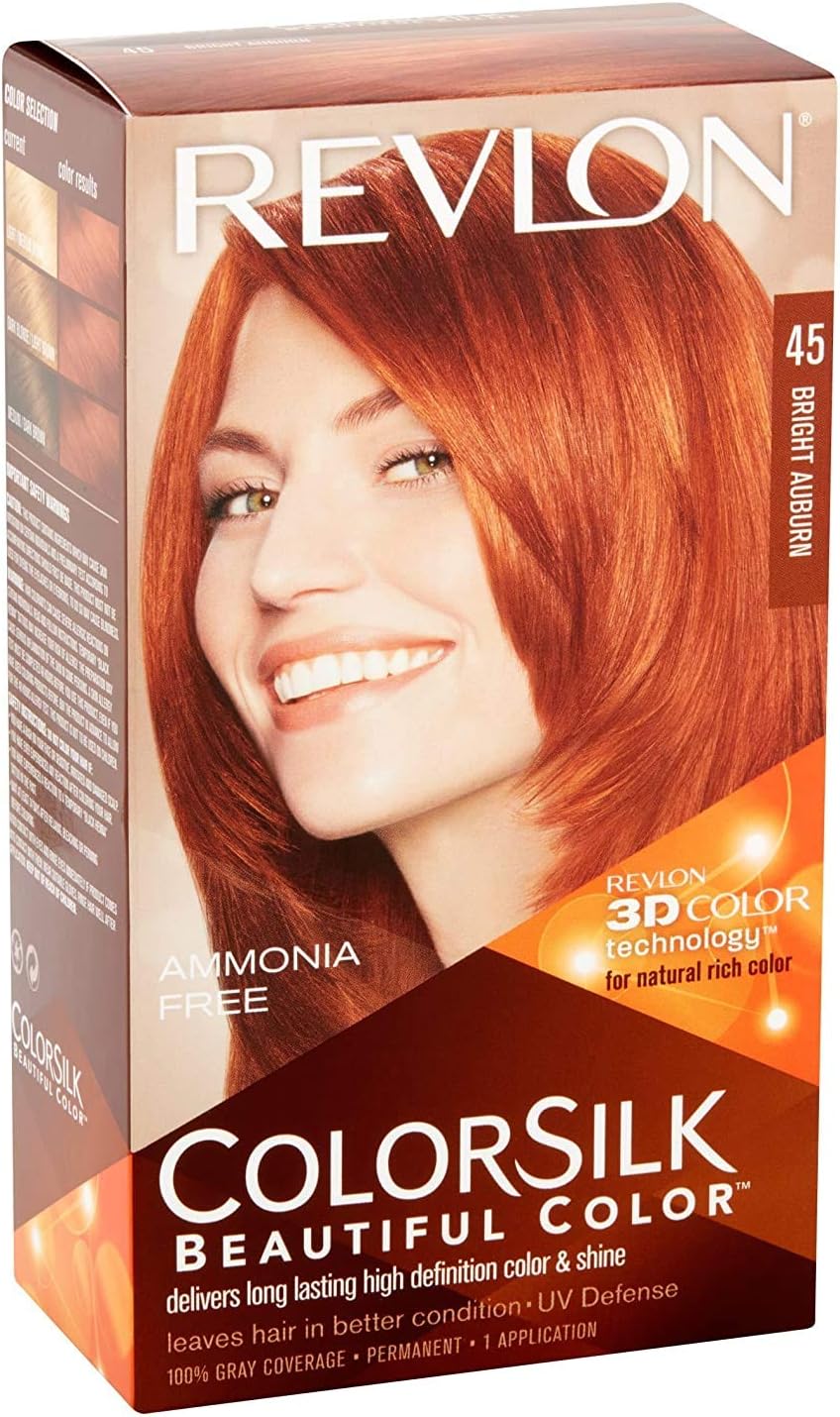 Amazon.com : Revlon Colorsilk Haircolor, Bright Auburn, 4.4 Ounces ...
