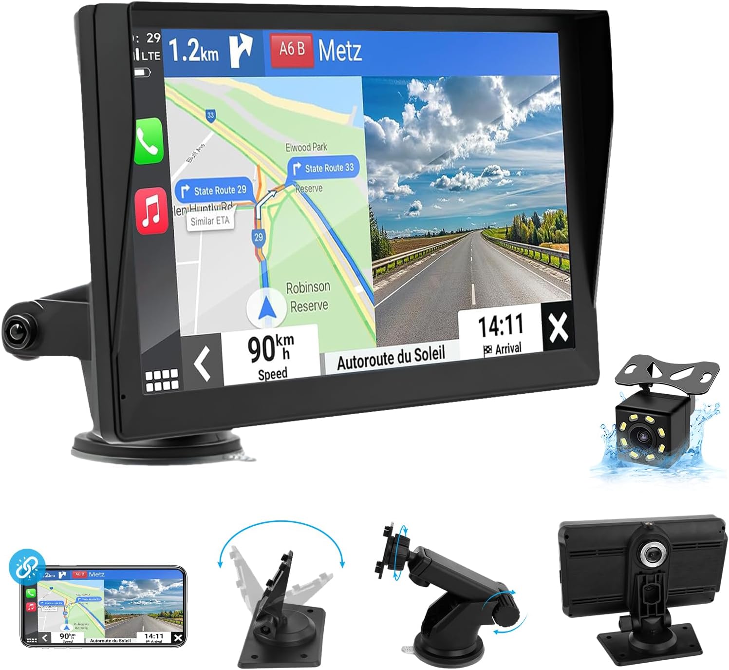 Amazon.com: Bvdfgk Portable Carplay Screen for Car - Android Car Play ...