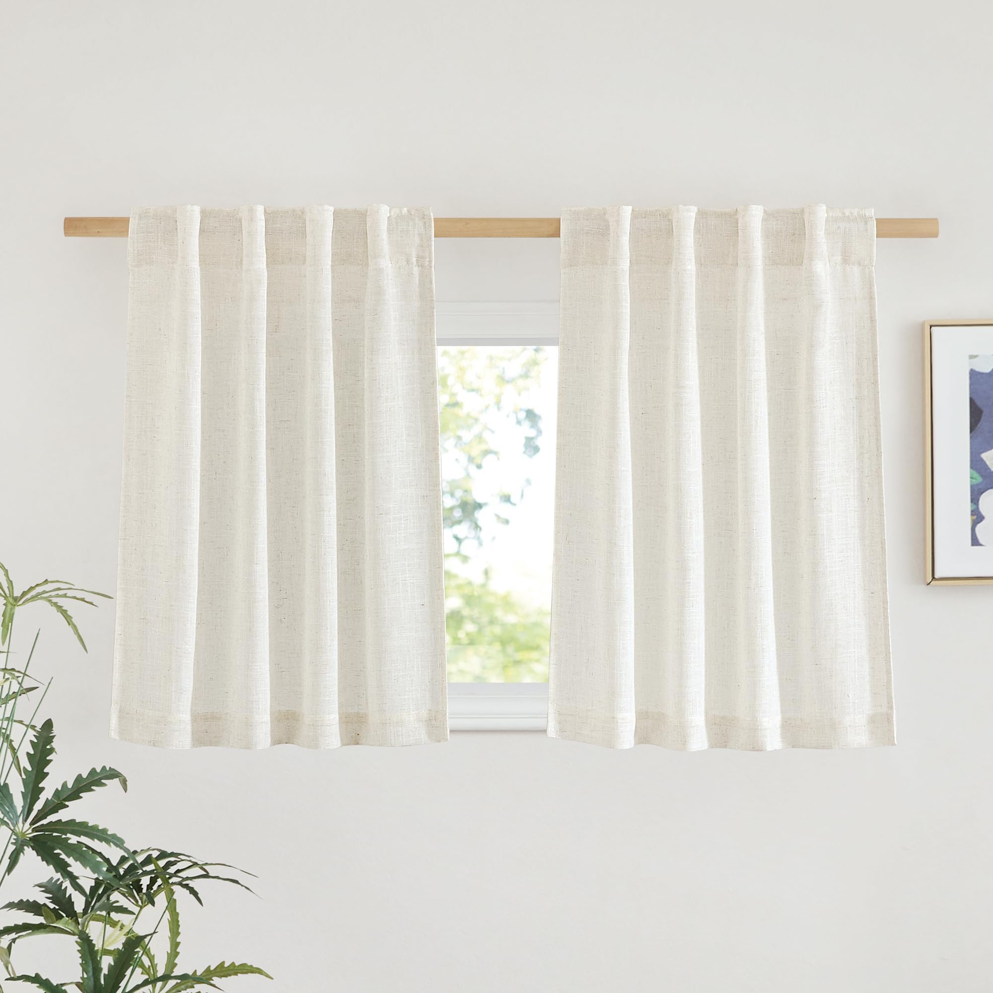 Amazon.com: NICETOWN Cafe Curtains 30 inch Length, Rod Pocket & Back ...