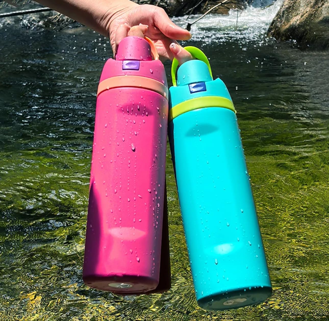 Amazon.com: 24 oz Insulated Water Bottle with Easy Sip Straw, Leak ...