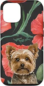 Amazon.com: iPhone 13 Yorkie Dog Ladybug Red Poppy Vintage Cottagecore ...