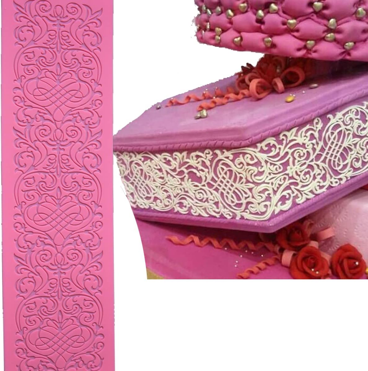 Amazon.com: Anyana edible wedding lace cake silicone baking lace Mat ...