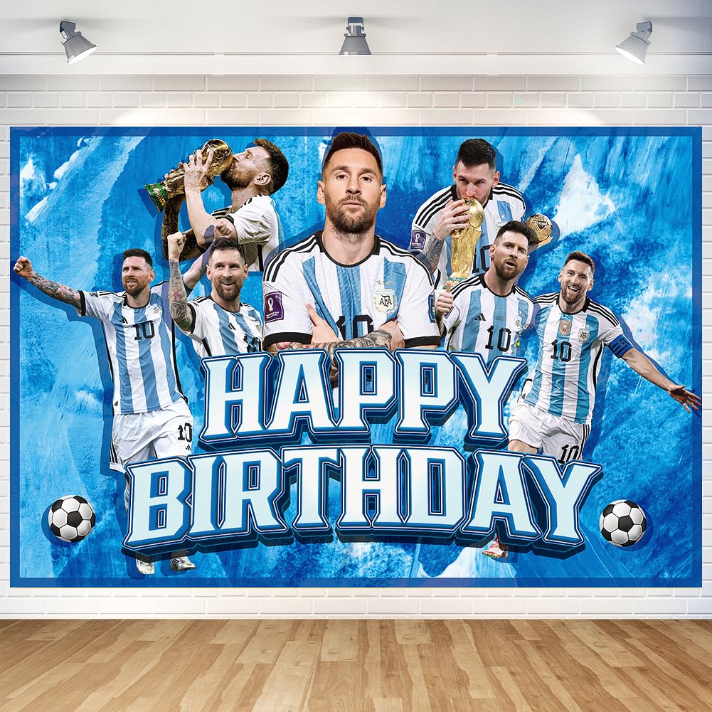 Amazon.com : 5x3FT Soccer Star Happy Birthday Banner, Soccer Star ...