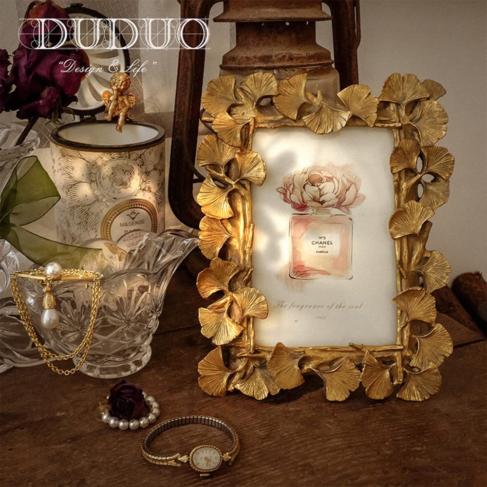 NatureMan Vintage Picture Frame 4×6 Golden Ginkgo Biloba Antique Photo ...